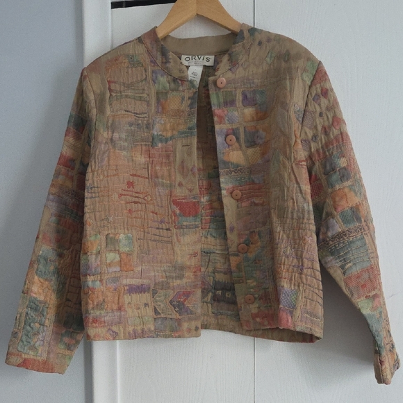 Orvis | Jackets & Coats | Orvis Quilted Watercolor Patchwork Buttondown ...